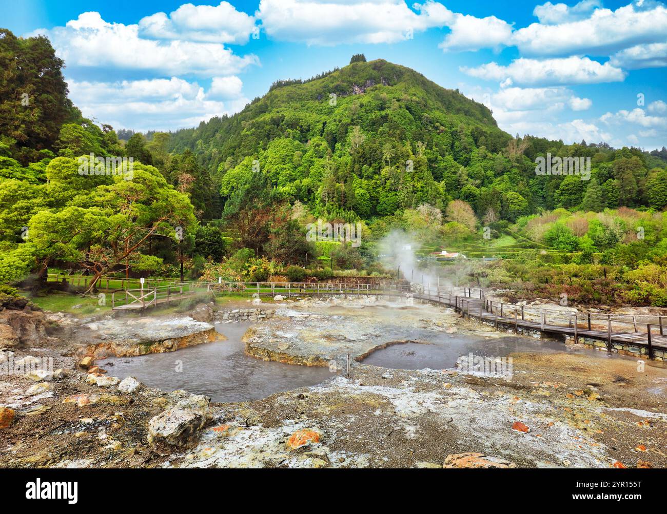 Fumaroles in Furnas Hot Springs, Sao Miguel Island, Azores, Portugal ...