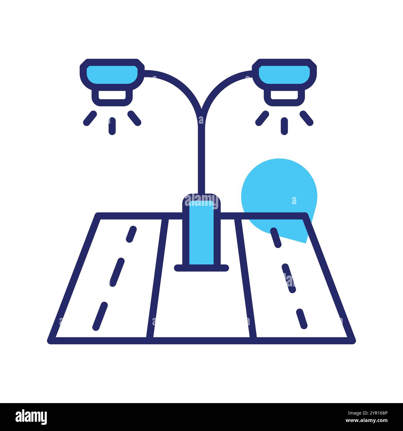 Road lights vector design, city elements icons isolated on white ...