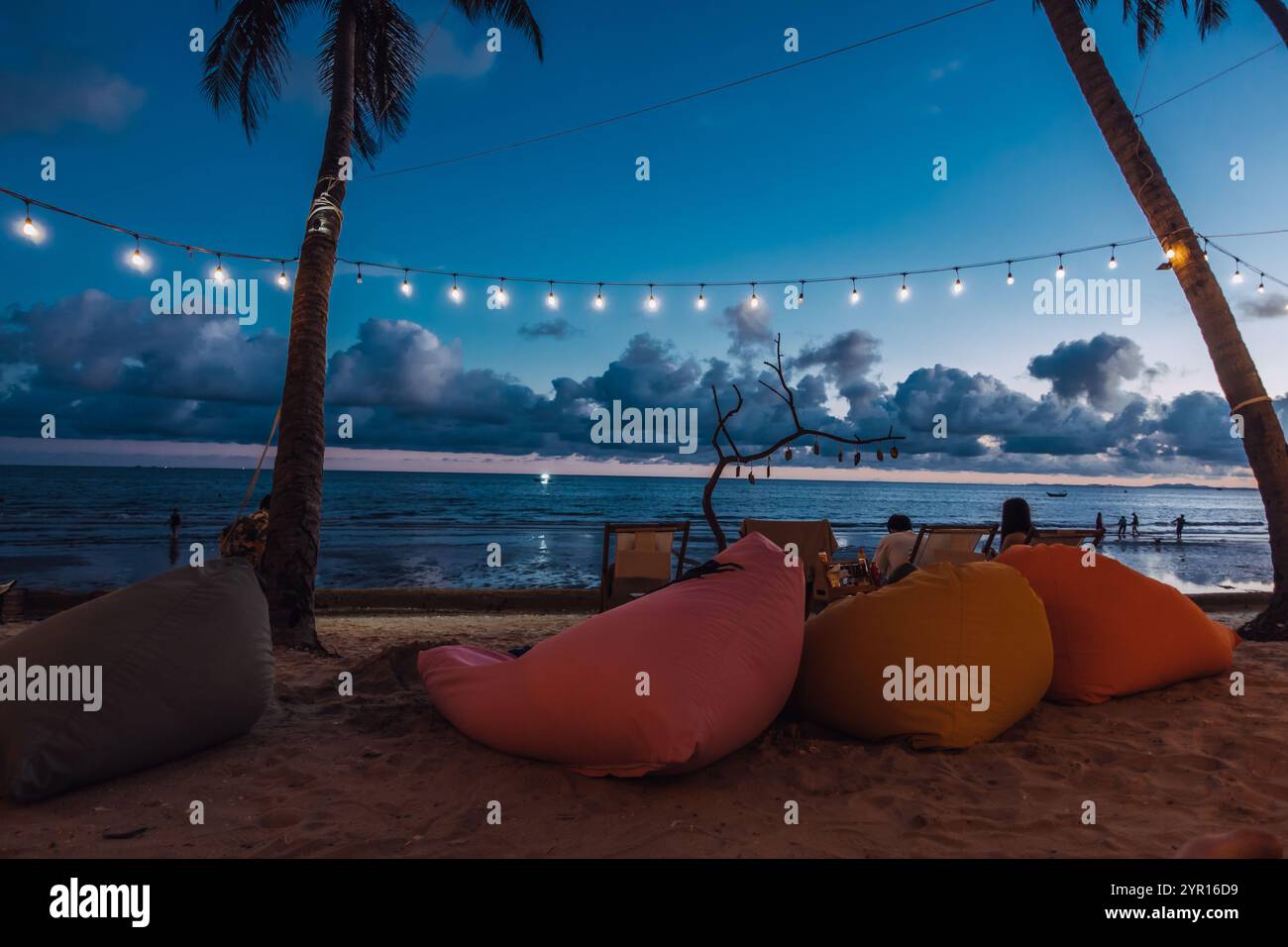 Mui Ne, Vietnam - October 7, 2024 - a beach bar at sunset Stock Photo ...