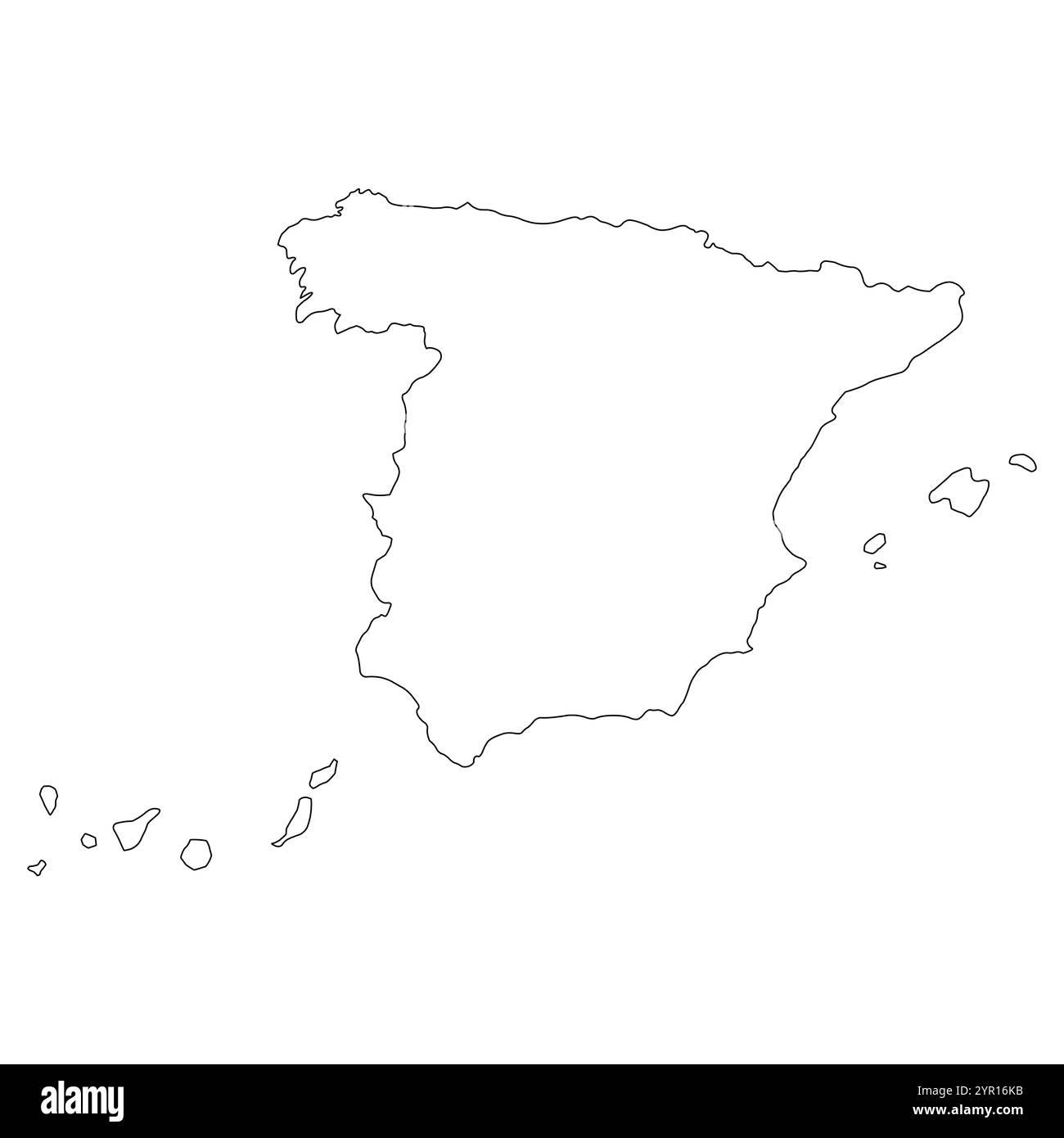 Spain map symbol shape, travel web flat concept icon vector ...
