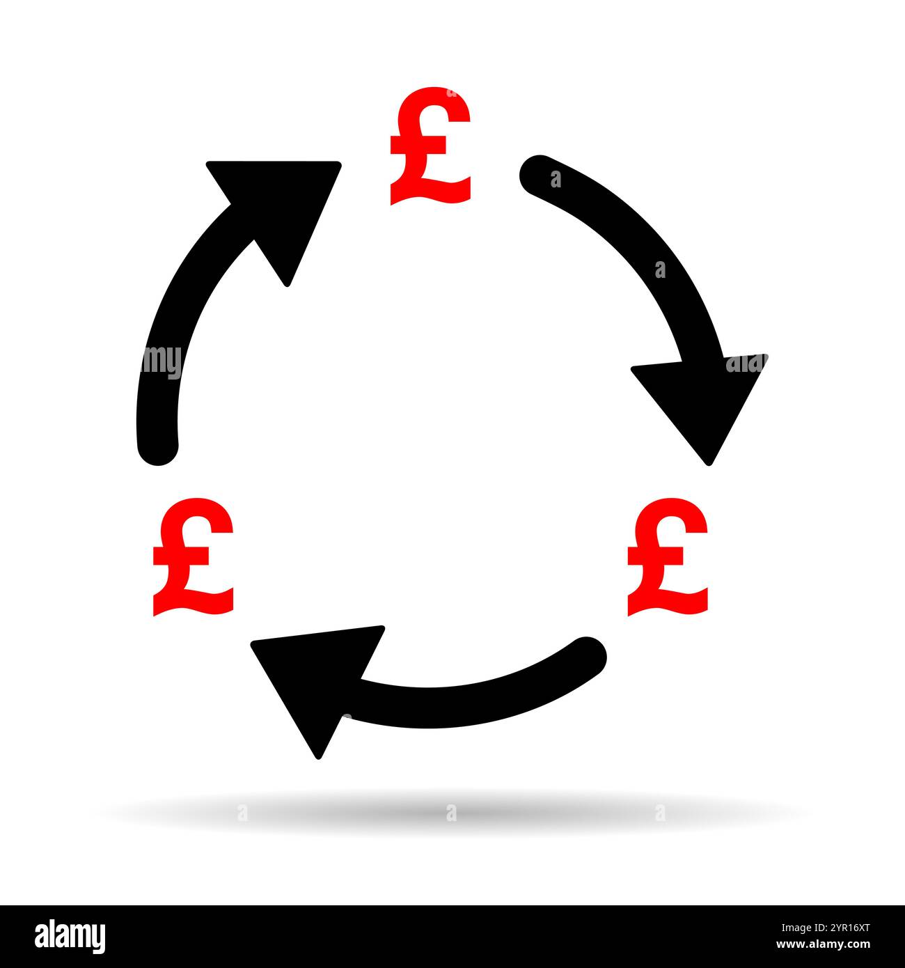 Pound money change shadow icon, trade cash information web symbol ...