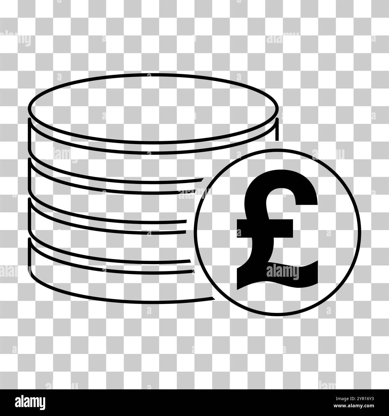 Pound stack coin, flat icon money design, cash sign vector illustration ...