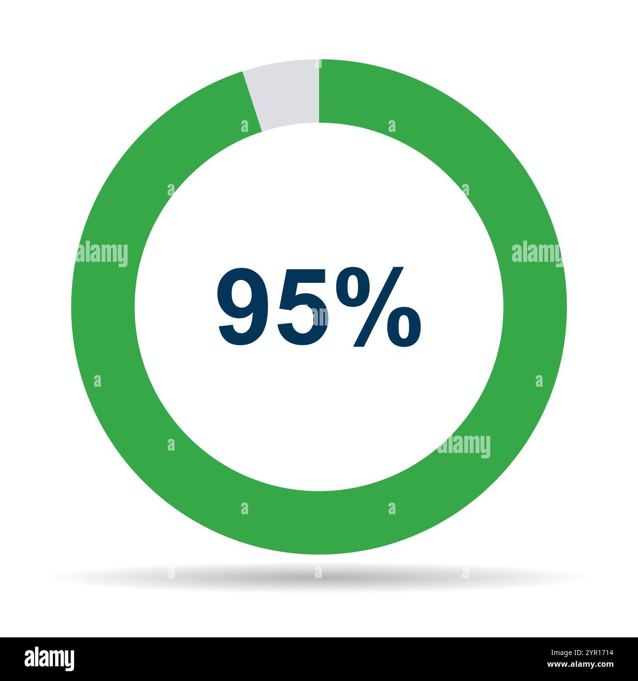 Information round diagram 95 percent shadow icon, infographic pie ...