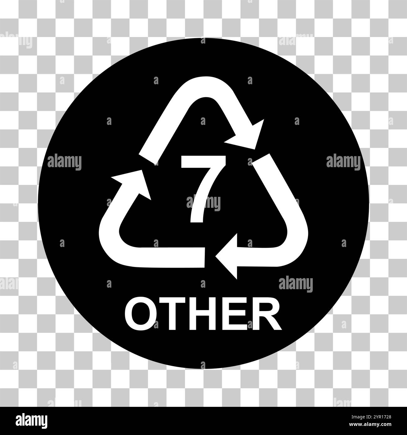 Plastic symbol, ecology recycling sign isolated on white background ...