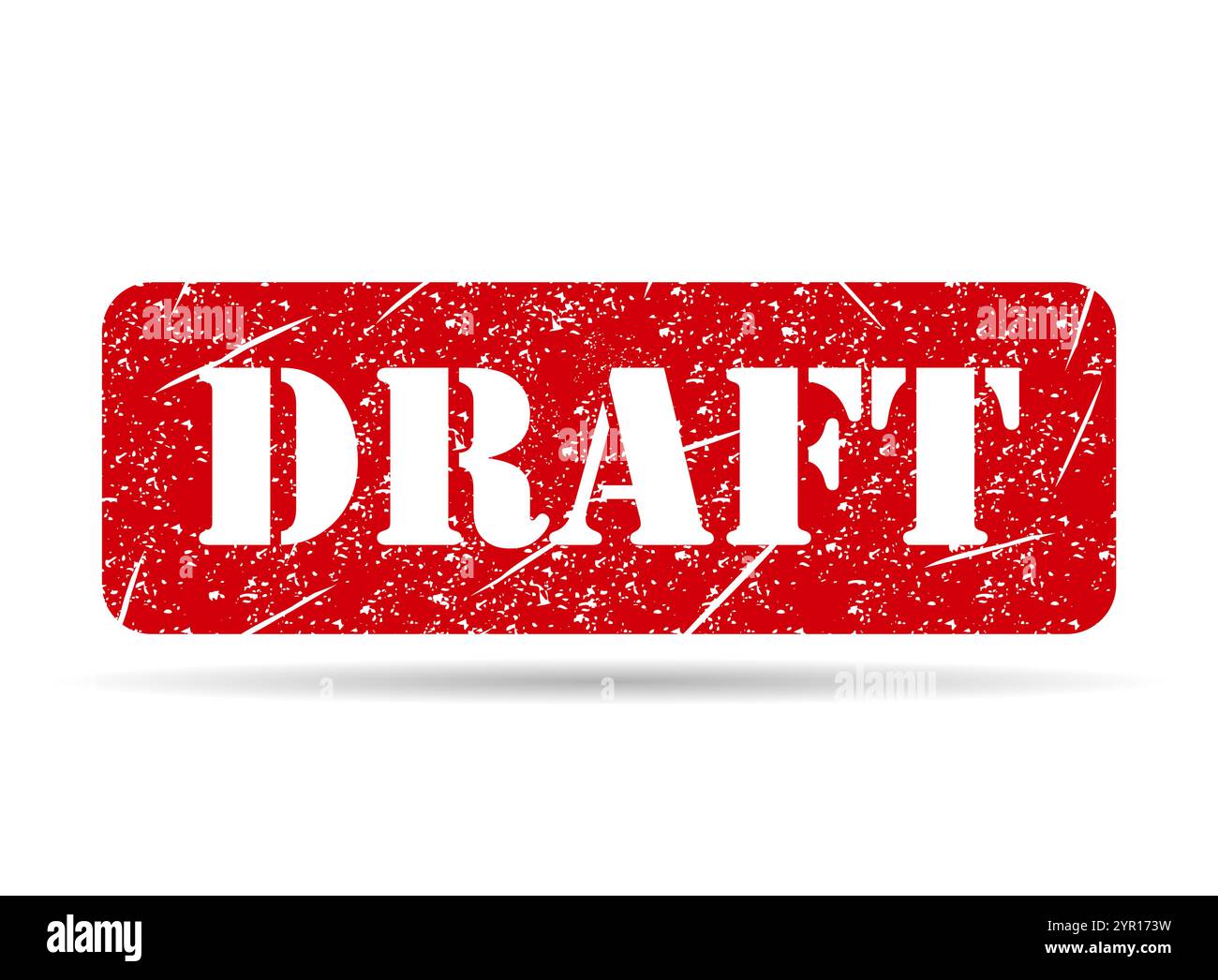 Draft stamp shadow symbol, label sticker sign button, text banner ...