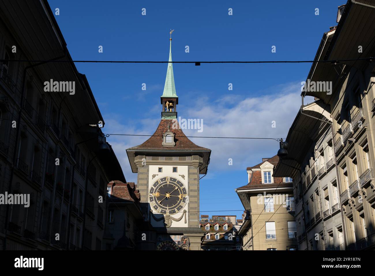 Bern, Switzerland - Kafigturm city gate with clock, Baroque former ...