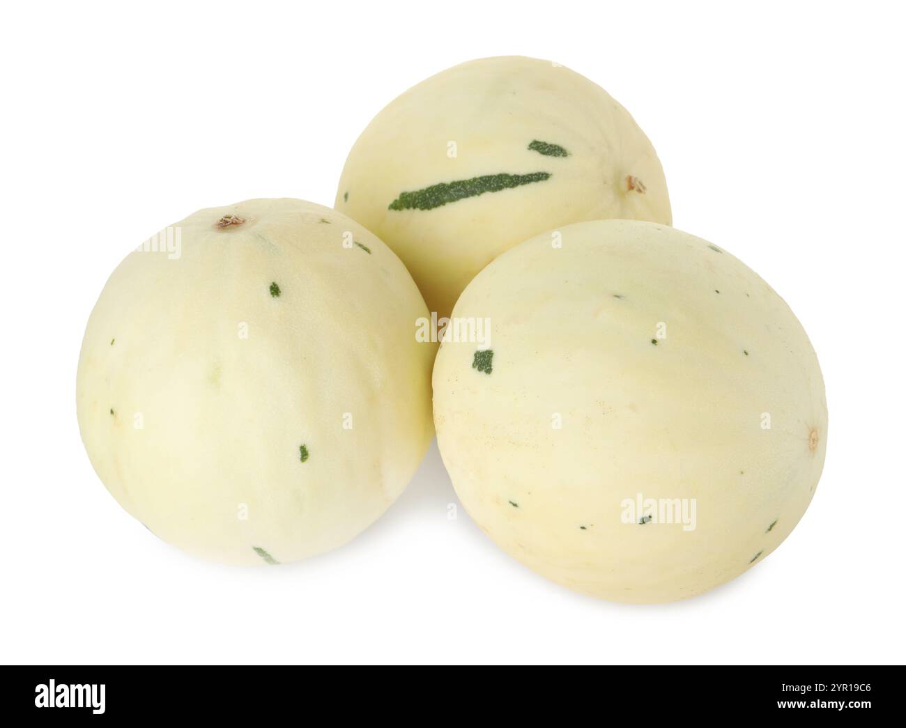 Three fresh ripe melons isolated on white Stock Photo - Alamy