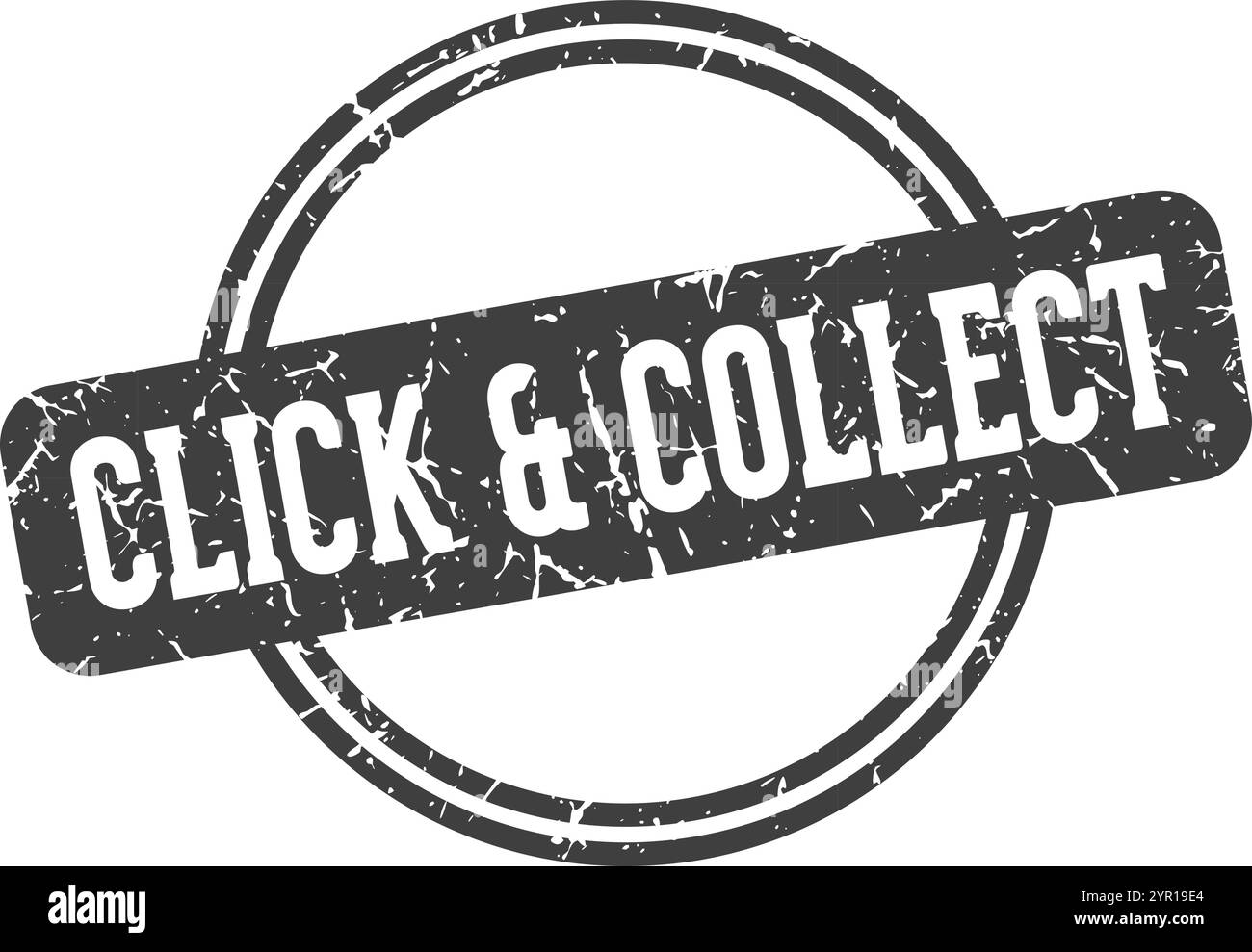 click & collect round stamp isolated on transparent background. click ...