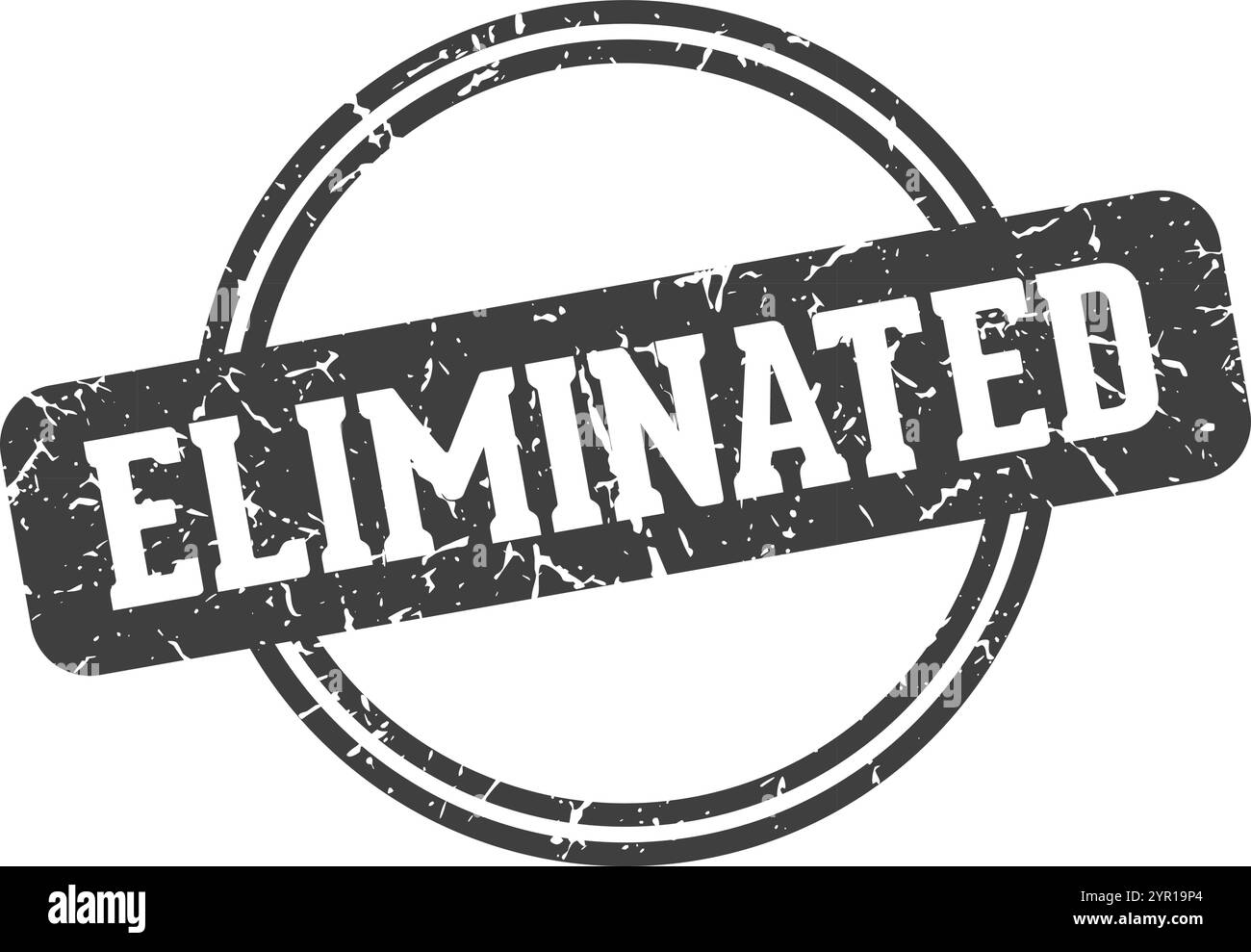 eliminated round stamp isolated on transparent background. eliminated ...