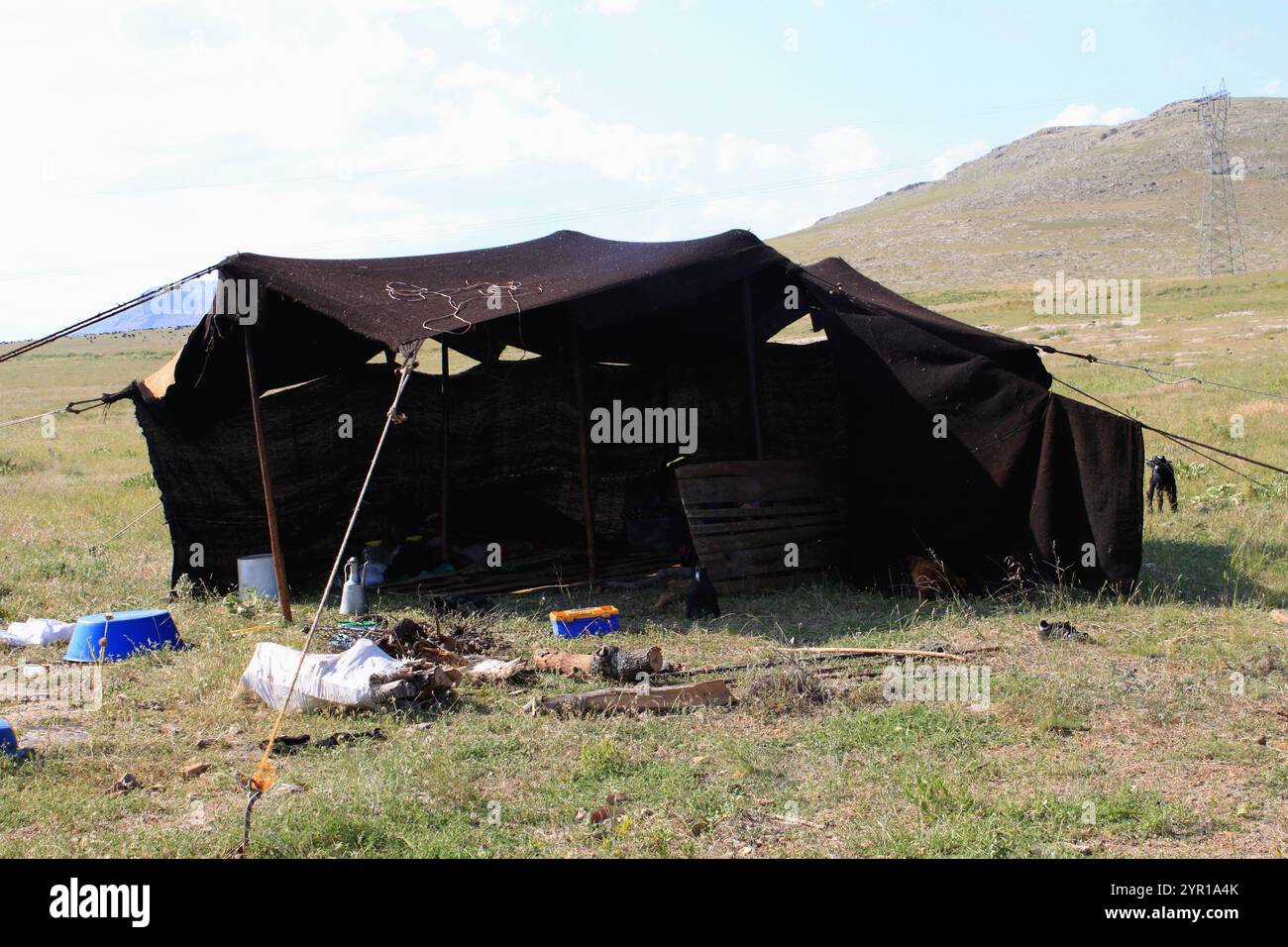Yoruk tent. Black tent used by nomadic Turks Stock Photo - Alamy