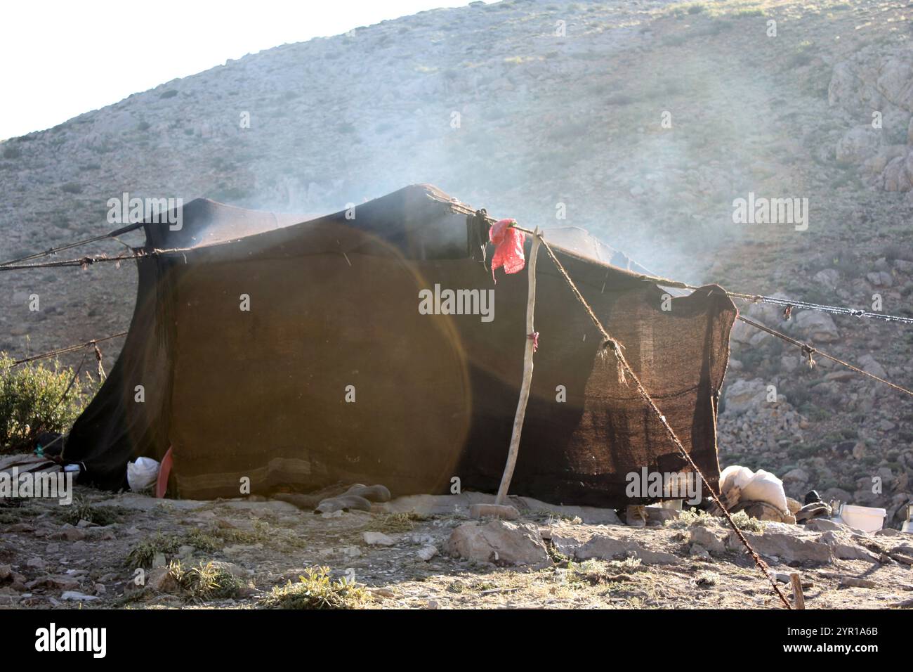 Yoruk tent. Black tent used by nomadic Turks Stock Photo - Alamy