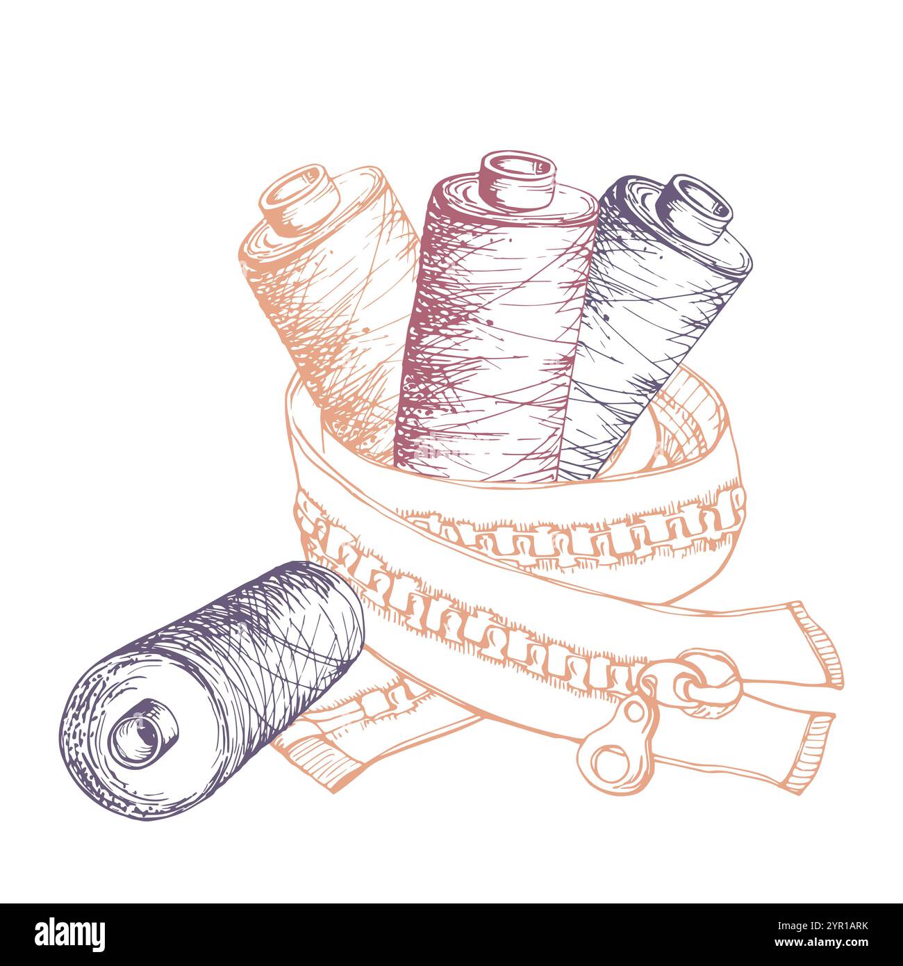 Composition sewing thread spools Stock Vector Images - Alamy