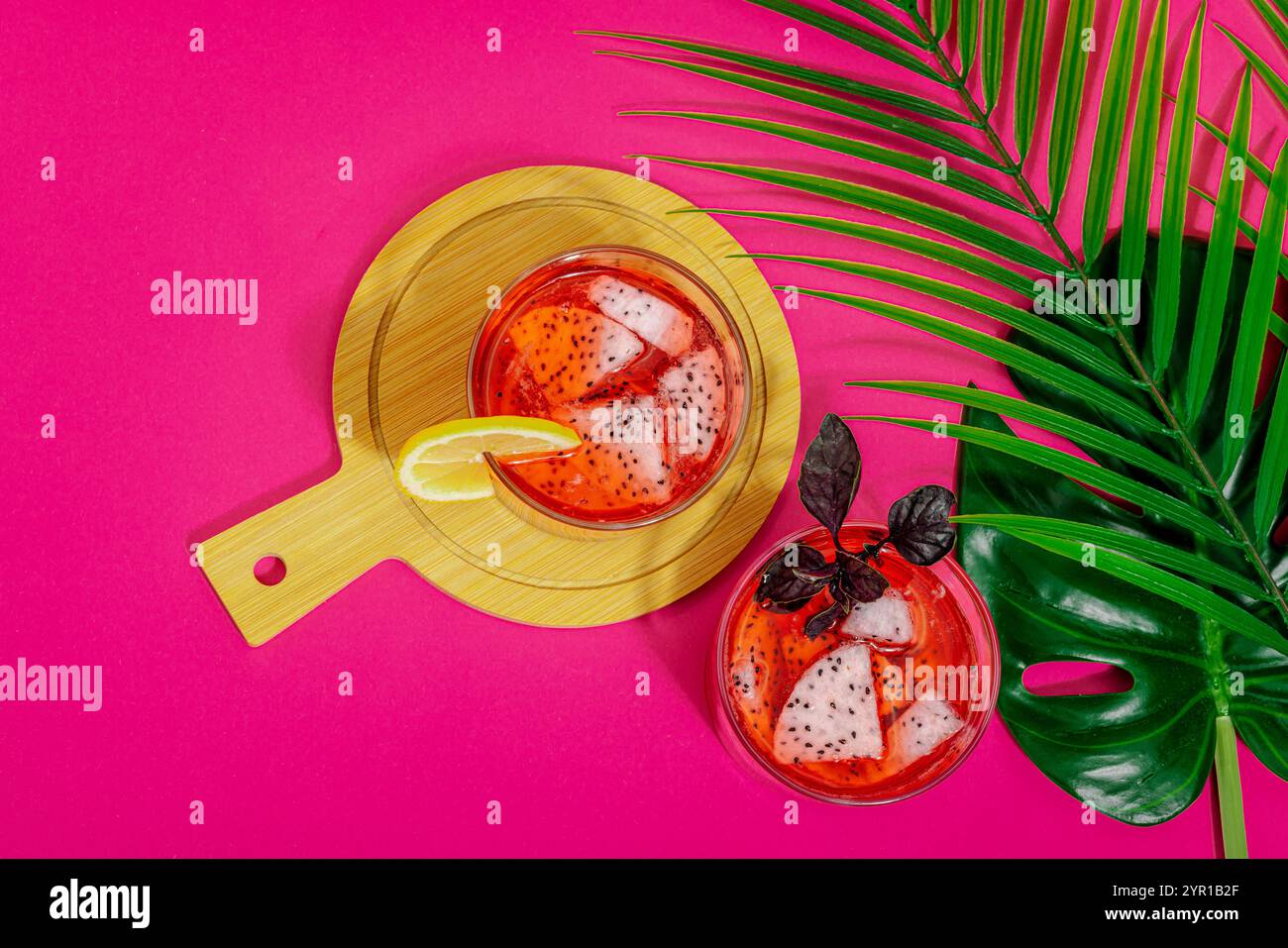 Dragon fruit refreshment drink. Pitaya tropical beverage, smoothie ...