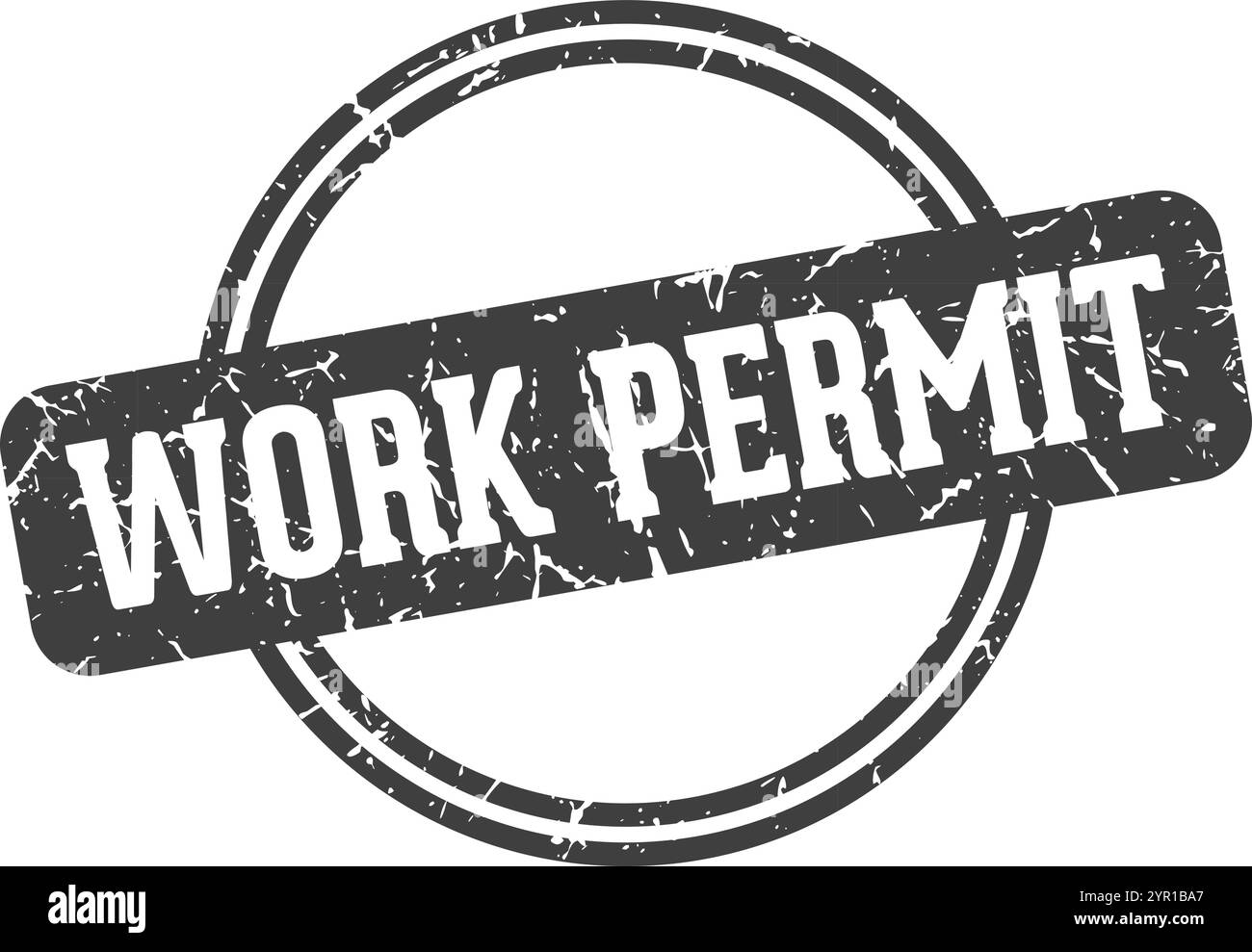 work permit round stamp isolated on transparent background. work permit ...