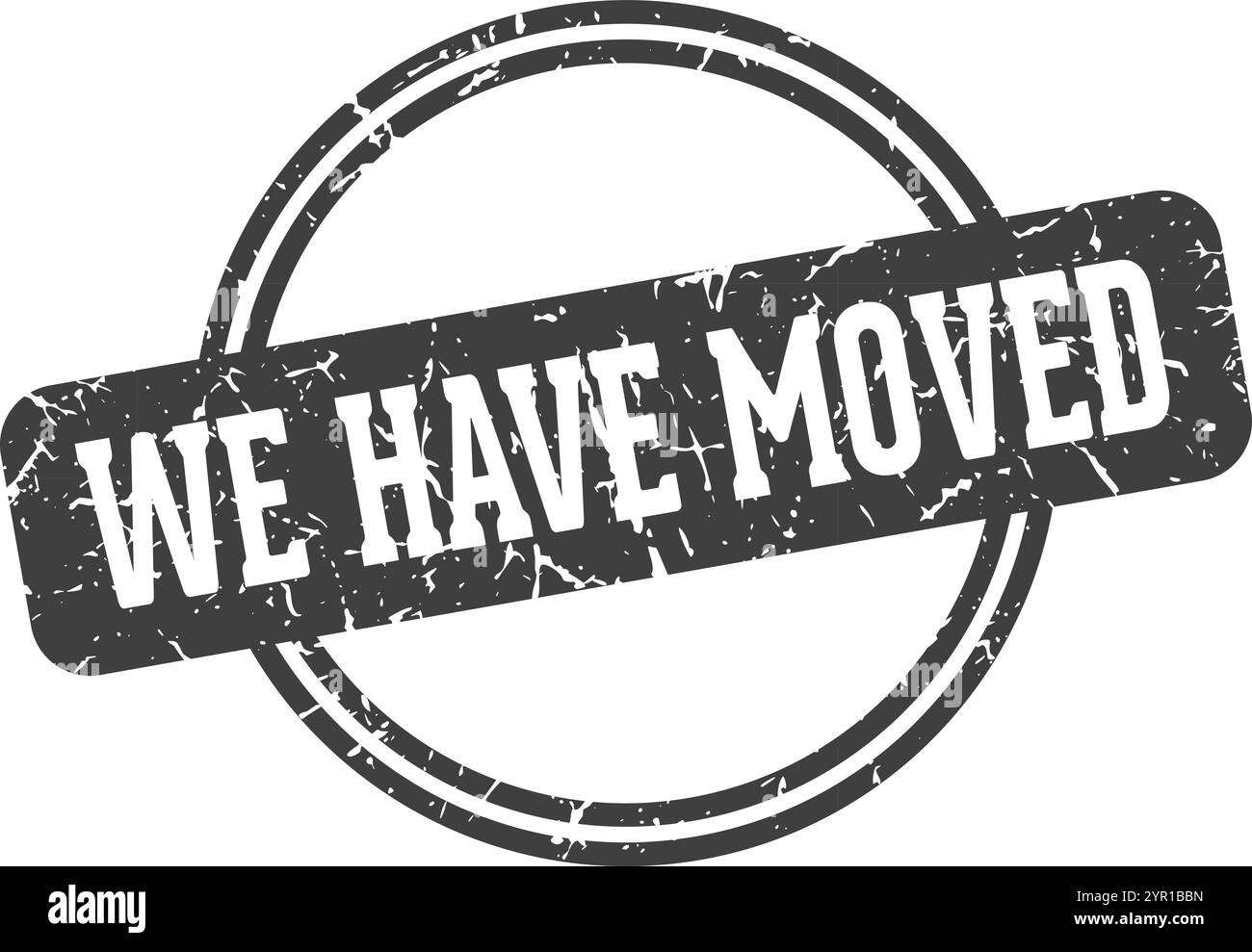 we have moved round stamp isolated on transparent background. we have ...