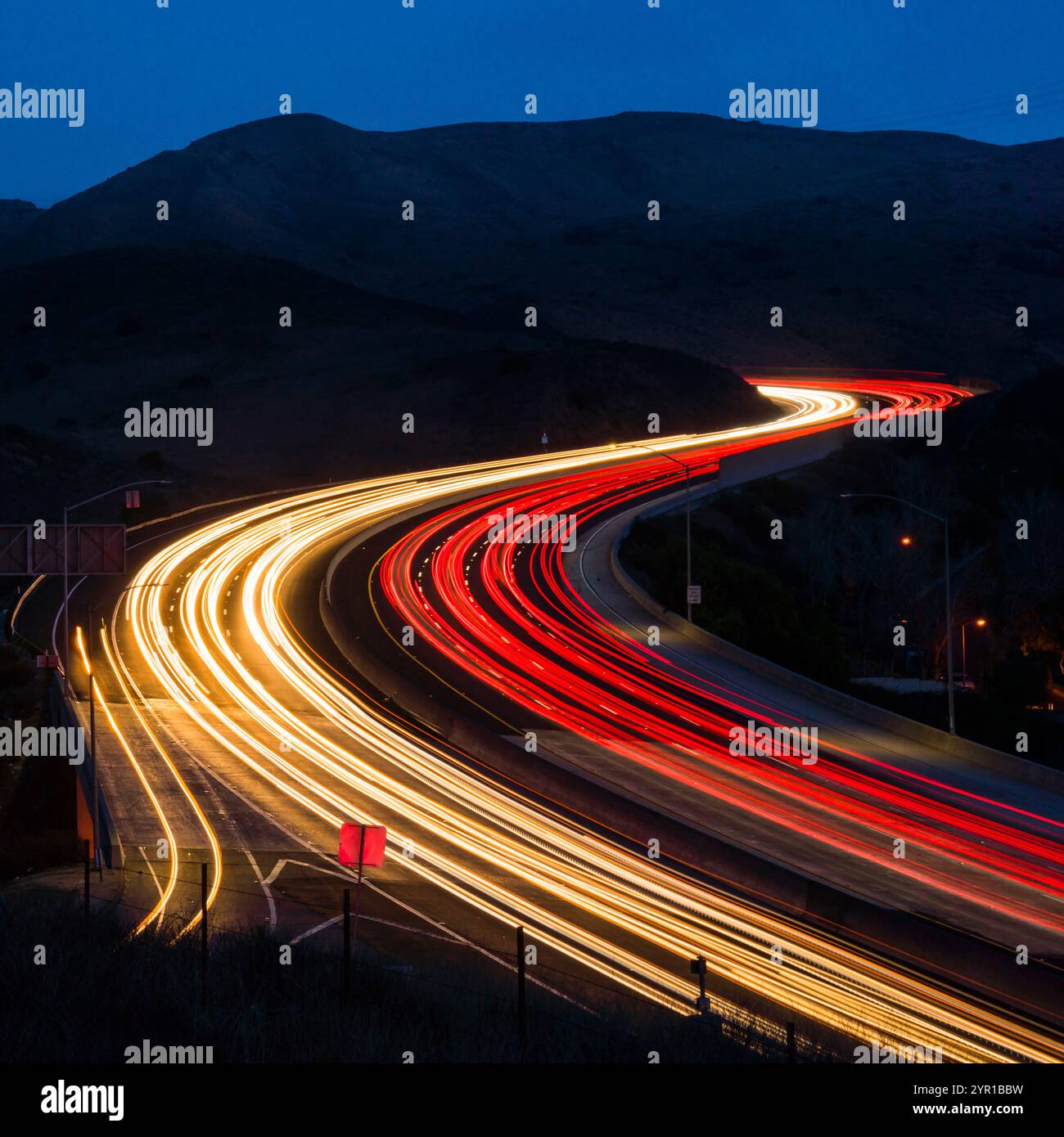 SOUTHERN CALIFORNIA, USA, ROUTE 101 - Canejo Grade, Route 101 Streaked ...