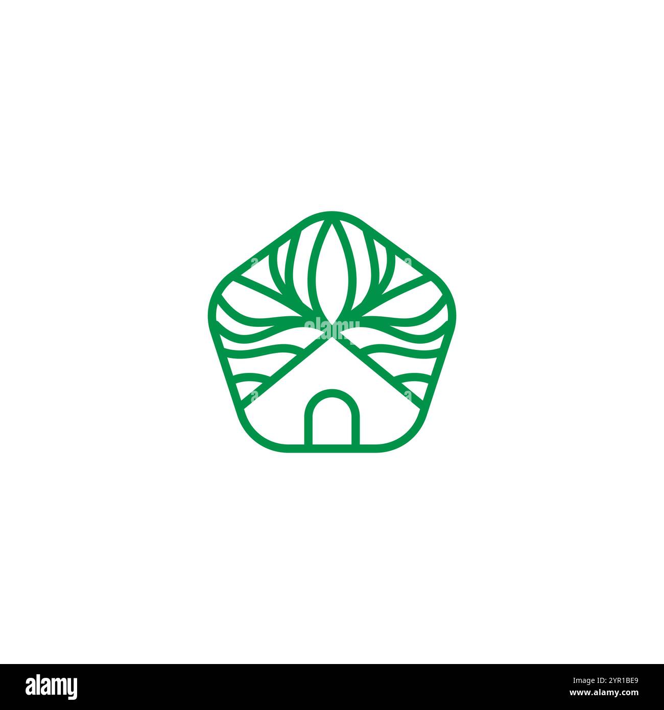 Nature house logo with green color. home leaf icon Stock Vector Image ...