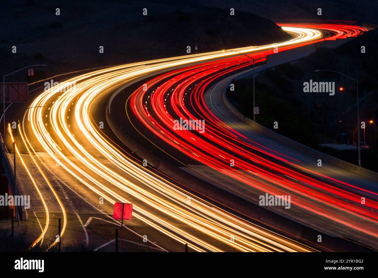 SOUTHERN CALIFORNIA, USA, ROUTE 101 - Canejo Grade, Route 101 Streaked ...