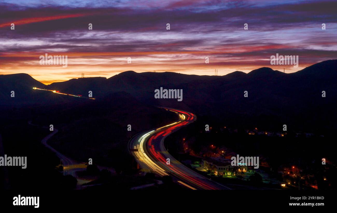 SOUTHERN CALIFORNIA, USA, ROUTE 101 - Canejo Grade, Route 101 Streaked ...