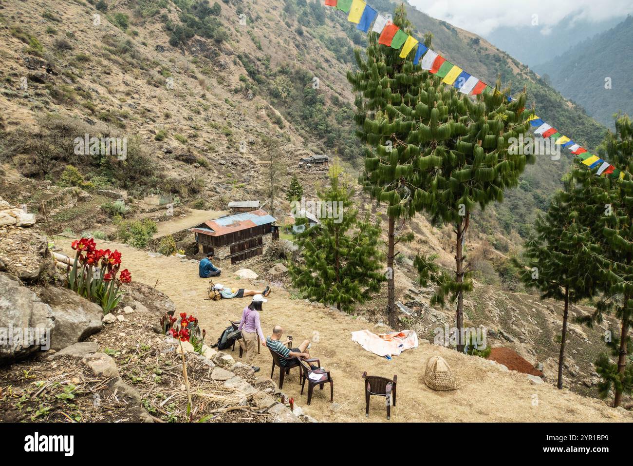Traditional village scenes in the Himalayan foothills on the ...