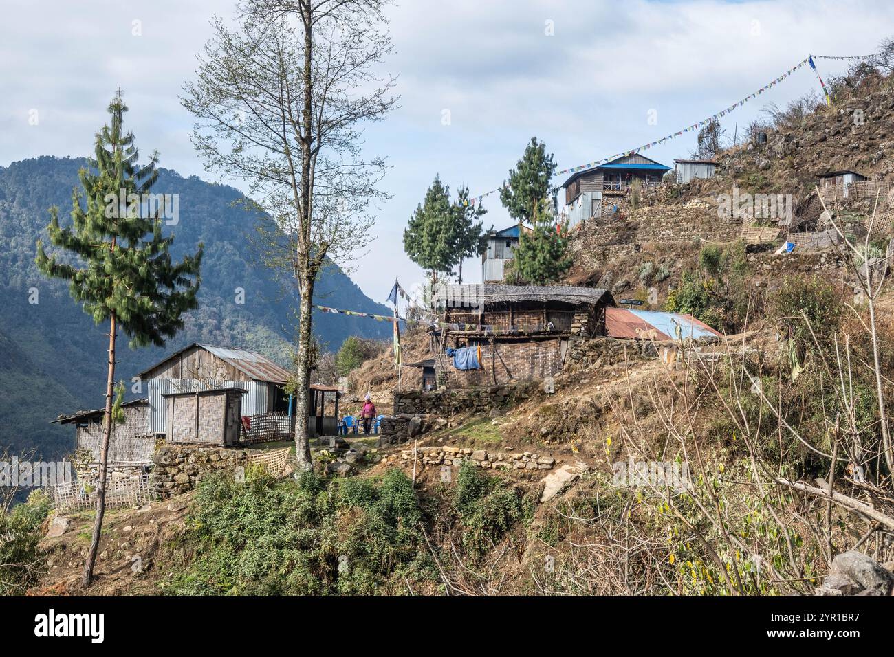 Traditional village scenes in the Himalayan foothills on the ...