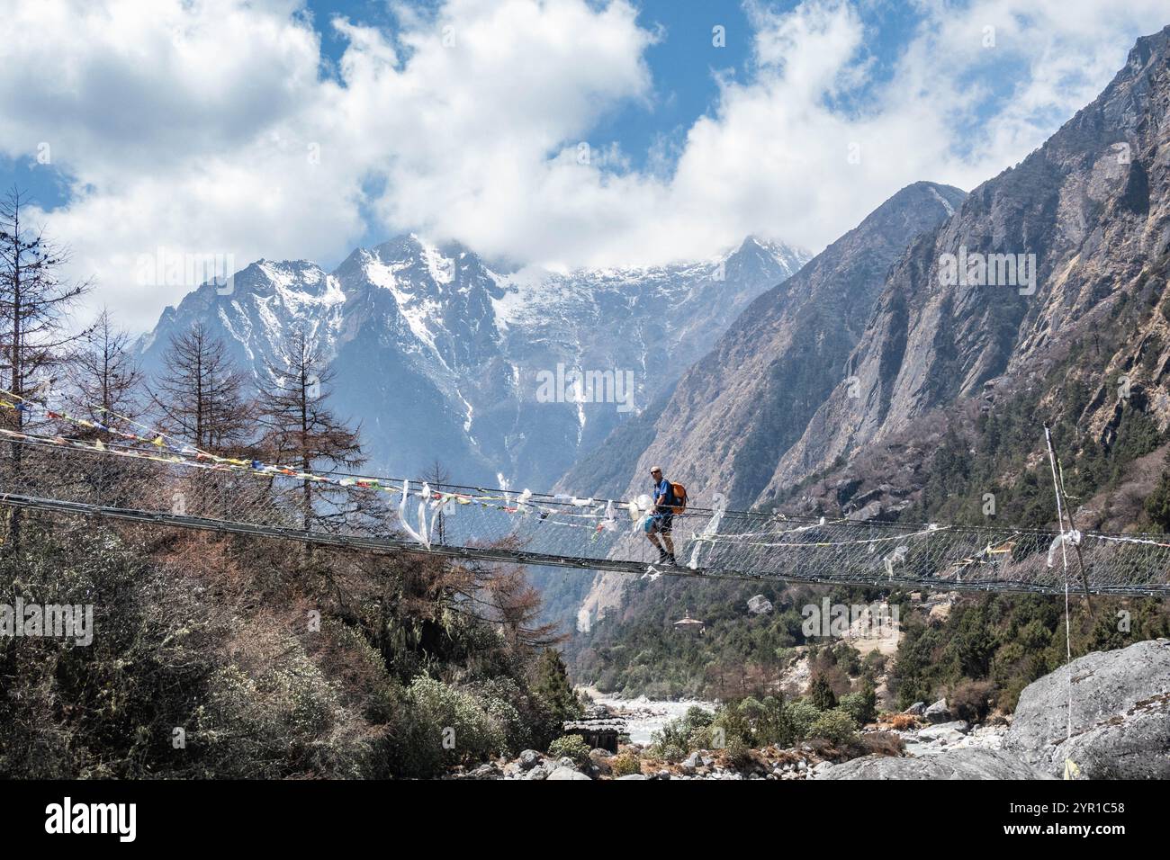 Trekking into the mountains on the Kangchenjunga (Kanchenjunga) Base ...