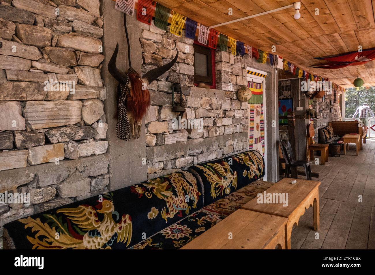 The traditional Tibetan village of Ghunsa on the Kangchenjunga ...