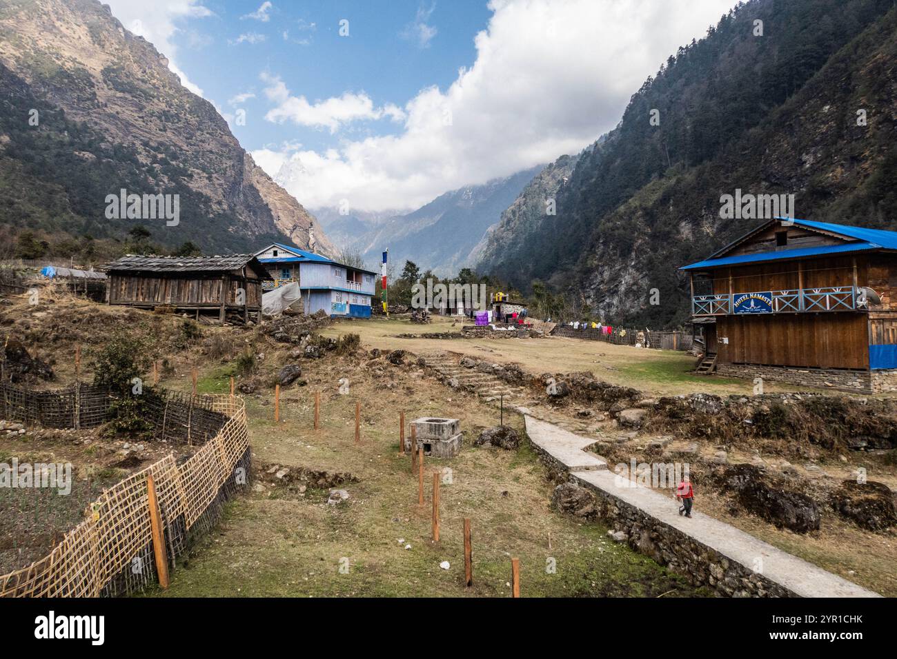 Teahouse trekking to Kangchenjunga (Kanchenjunga) , Gyabla, Nepal Stock ...