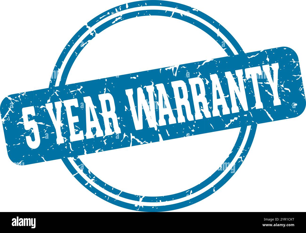 5 year warranty round stamp isolated on transparent background. 5 year ...