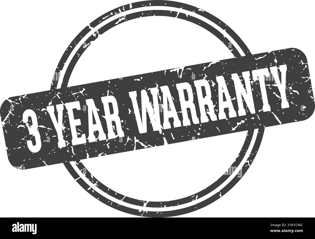 3 year warranty round stamp isolated on transparent background. 3 year ...