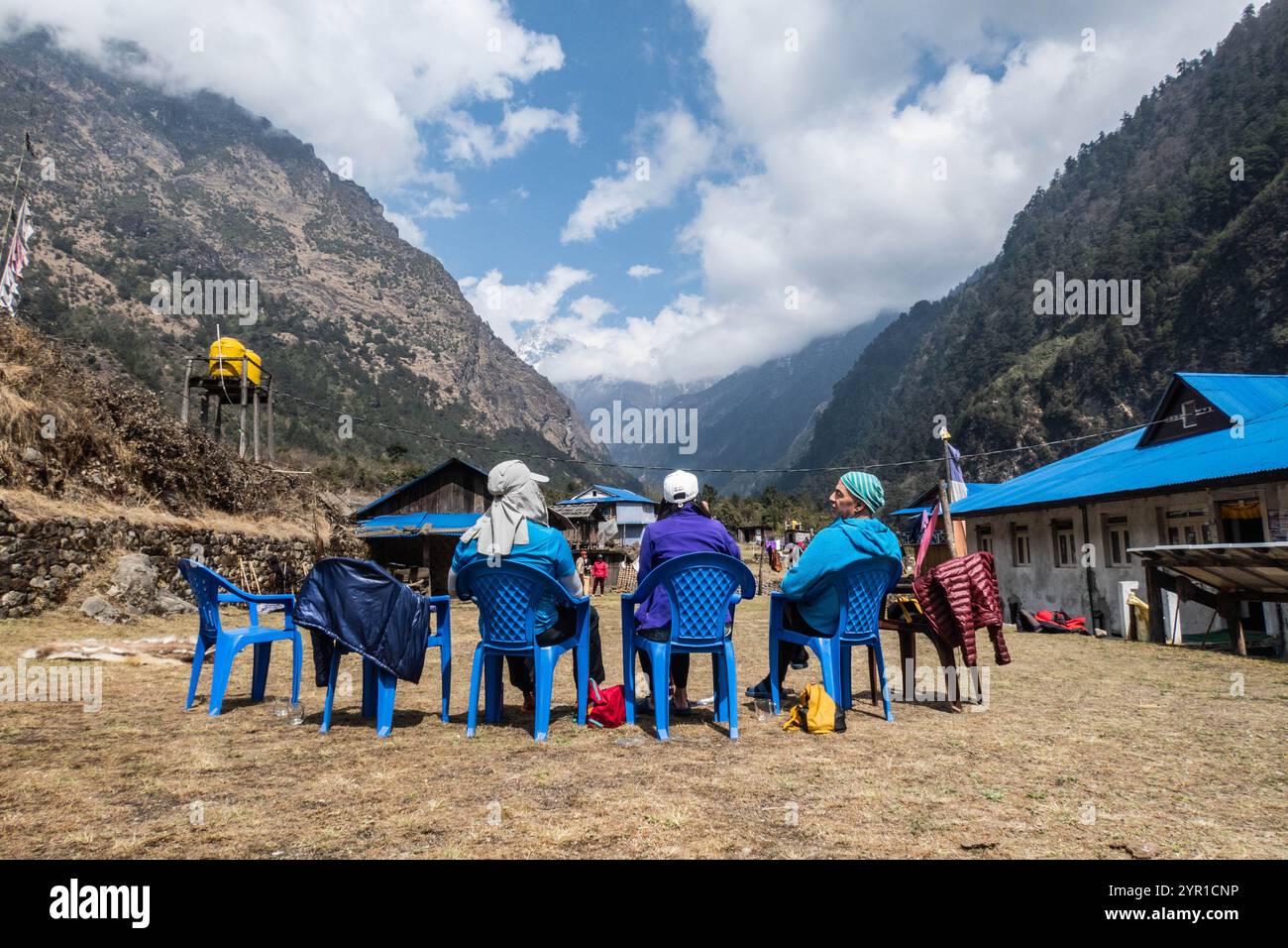 Teahouse trekking to Kangchenjunga (Kanchenjunga) , Gyabla, Nepal Stock ...