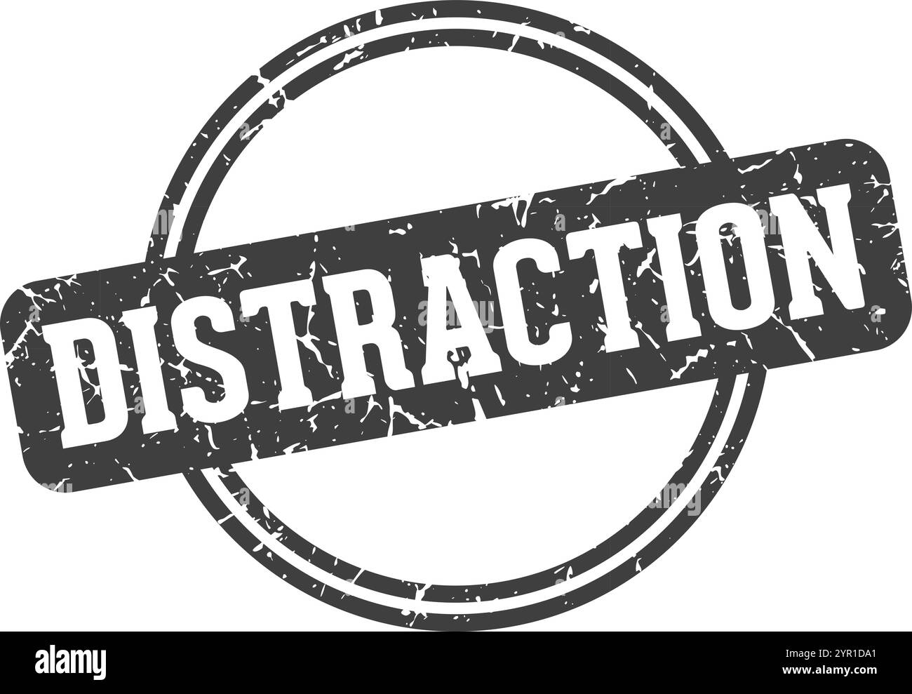 distraction round stamp isolated on transparent background. distraction ...