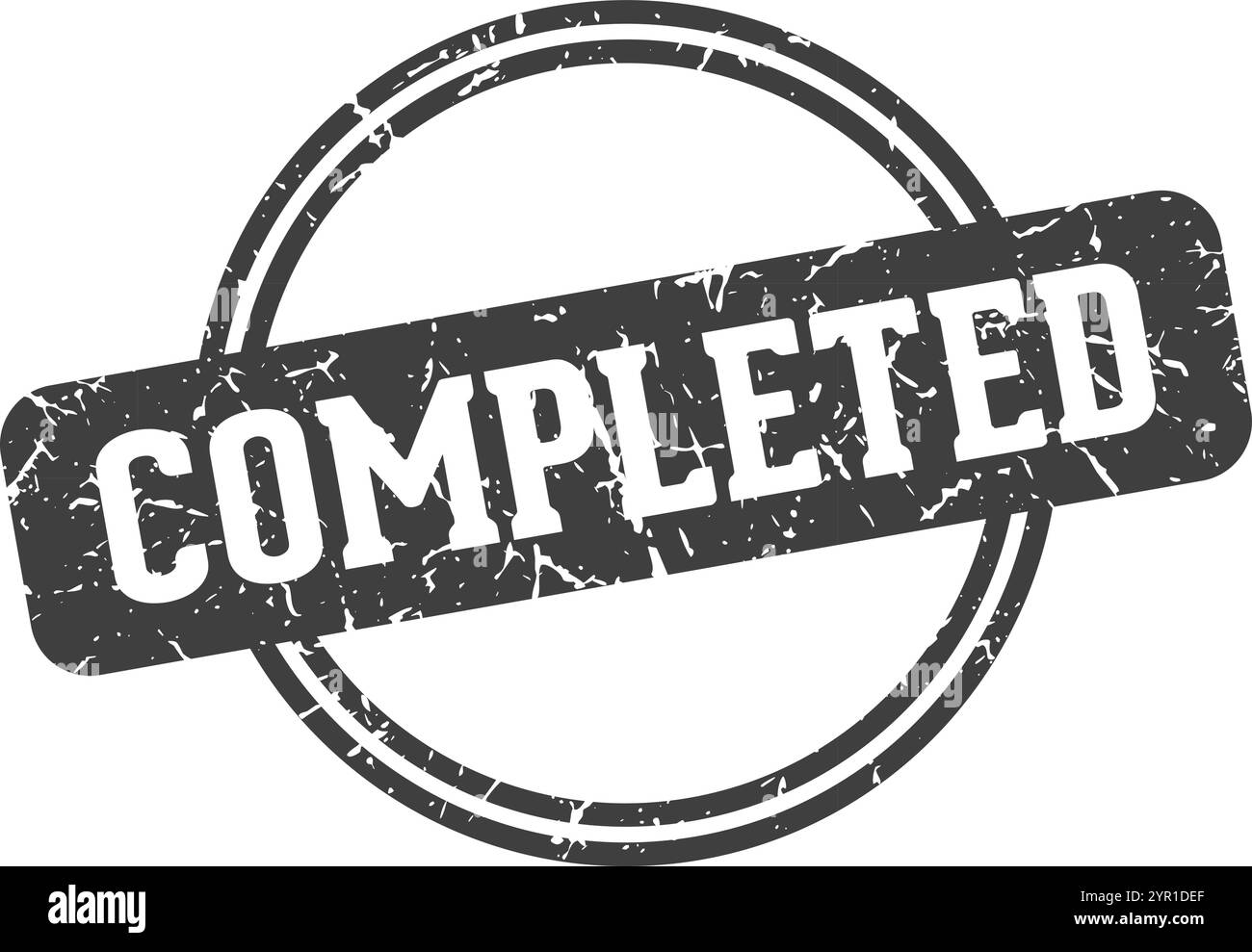 completed round stamp isolated on transparent background. completed ...