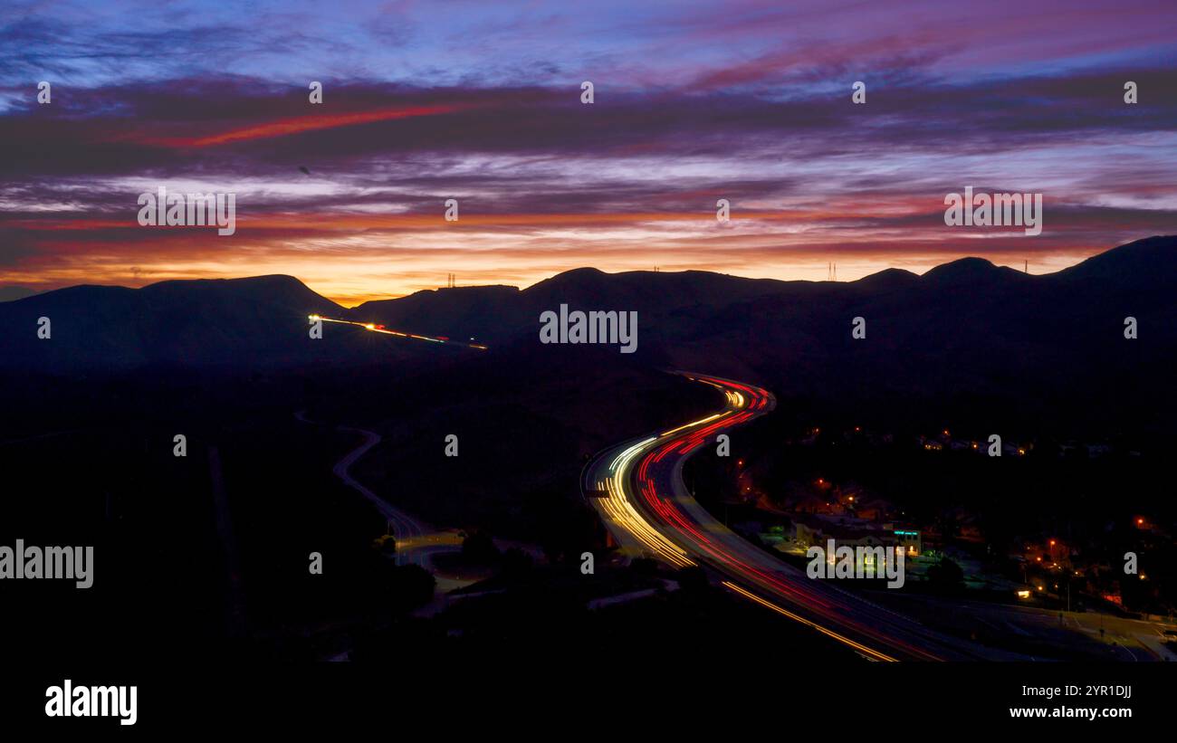 SOUTHERN CALIFORNIA, USA, ROUTE 101 - Canejo Grade, Route 101 Streaked ...