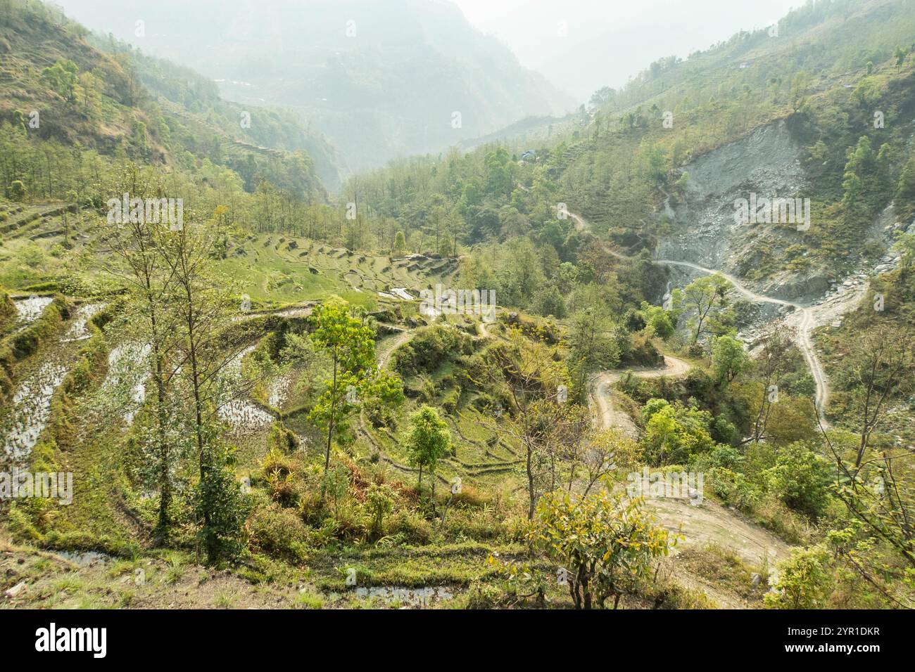 Traditional village scenes in the Himalayan foothills on the ...