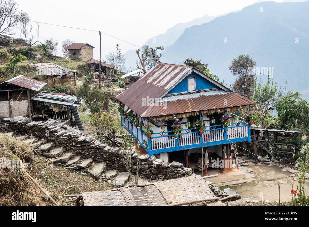 Traditional village scenes in the Himalayan foothills on the ...