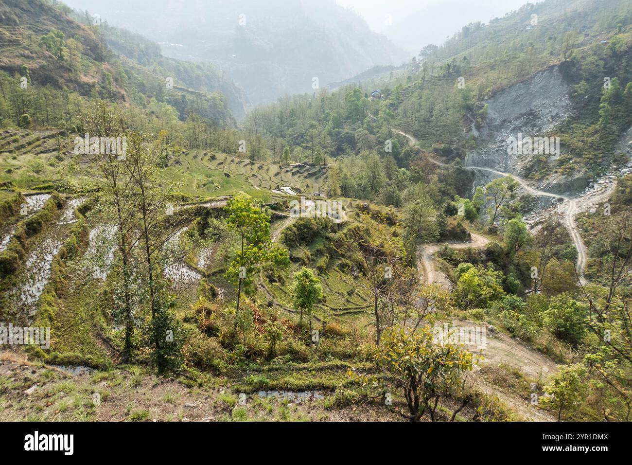 Traditional village scenes in the Himalayan foothills on the ...