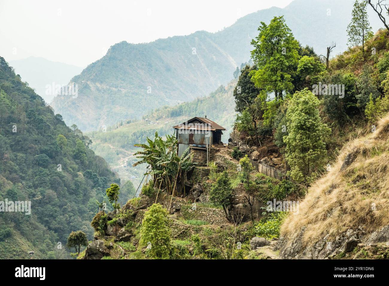 Traditional village scenes in the Himalayan foothills on the ...