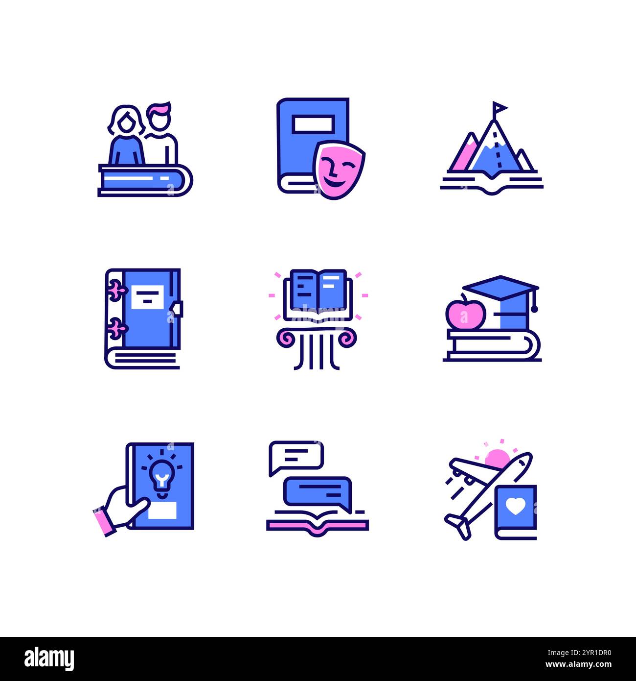 Online bookstore icons set hi-res stock photography and images - Alamy