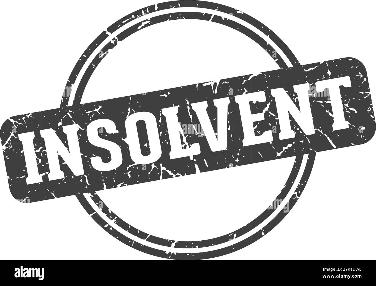 insolvent round stamp isolated on transparent background. insolvent ...