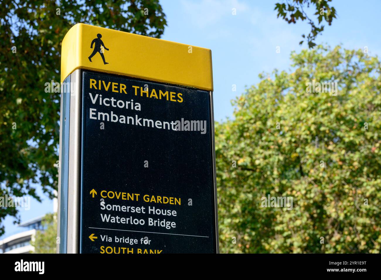 London, UK. Tourist information sign for pedestrians on Victoria ...