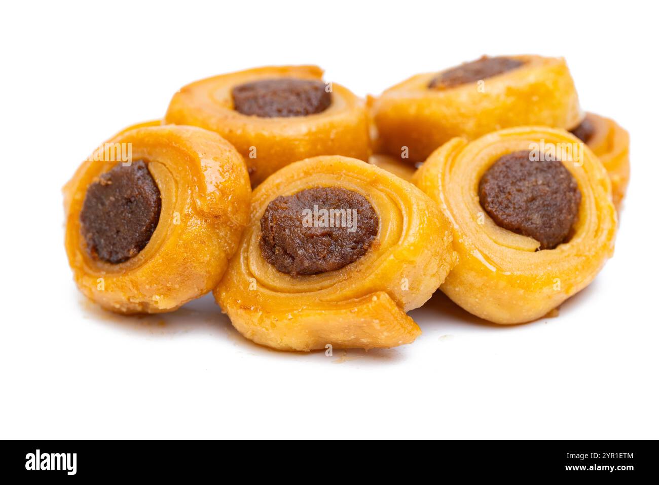 Turkish sweet dessert with honey Mabrum on white background Stock Photo ...