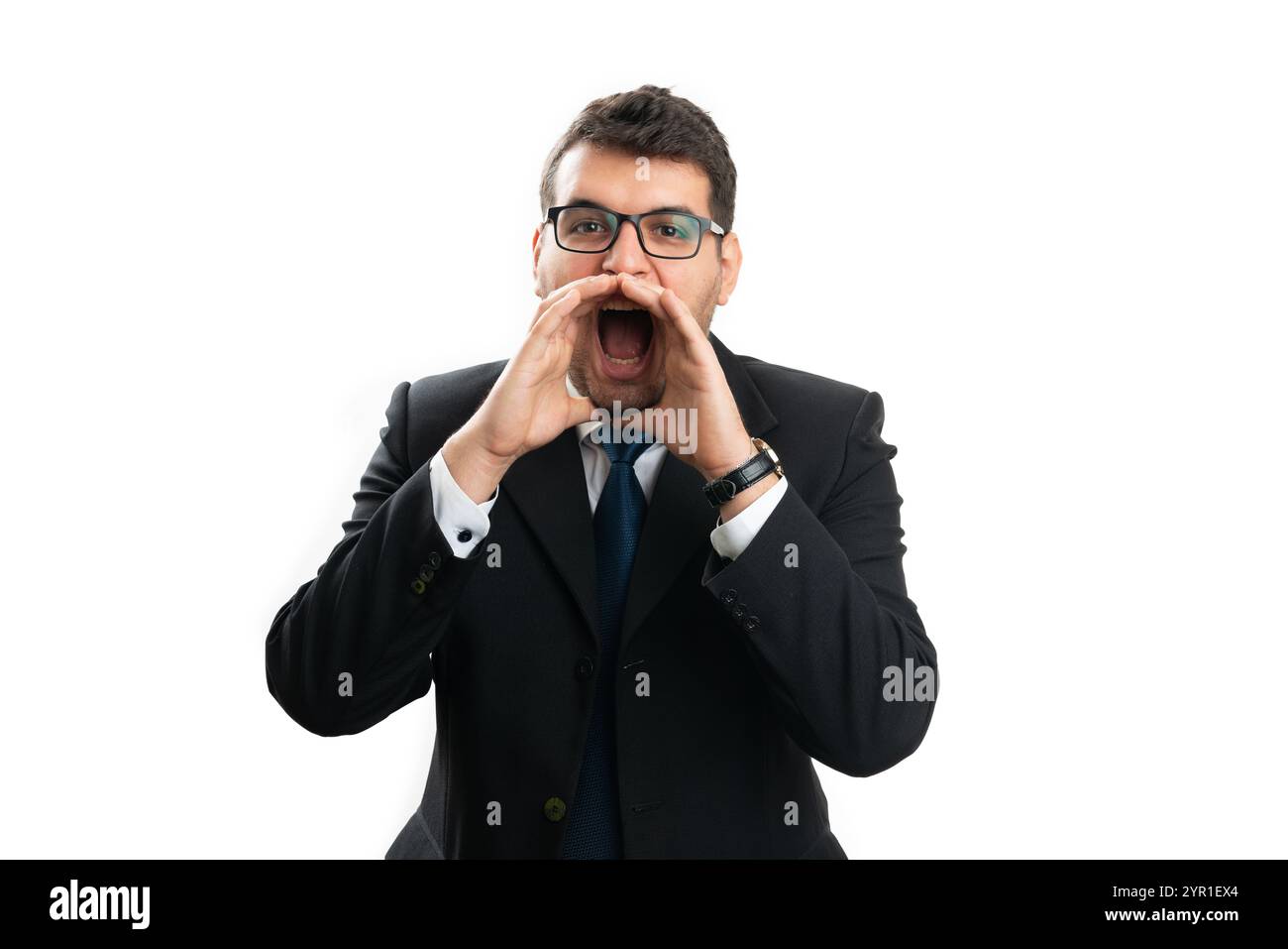 Corporate businessman wearing smart casual office clothing making ...