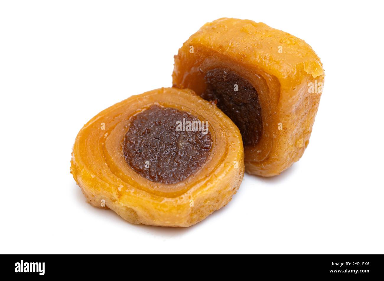 Turkish sweet dessert with honey Mabrum on white background Stock Photo ...