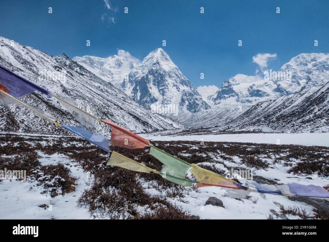 View of Ratong (Rathong), Kabru, and Talung peaks while heading to ...