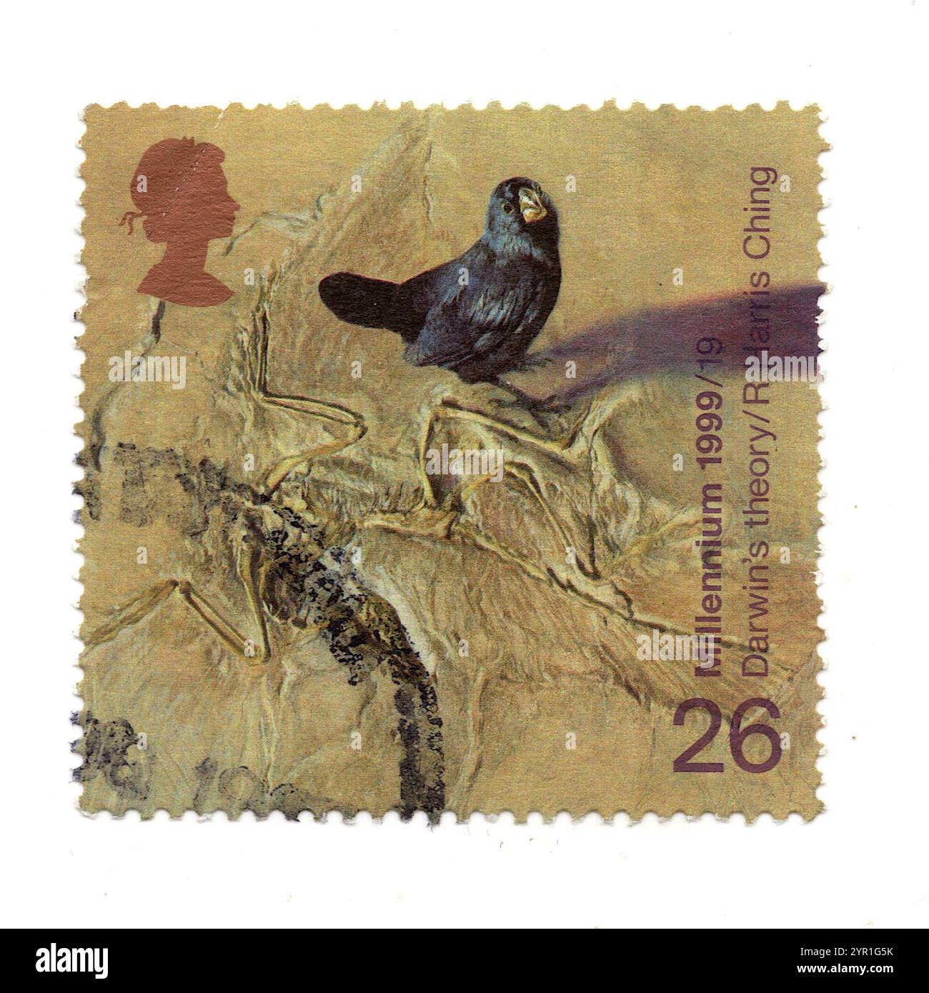 A vintage postage stamp from Great Britain featuring Drawing Theory ...