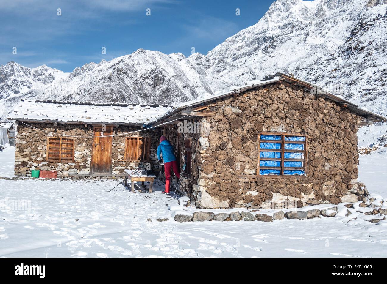Teahouse in the south base camp on the Kangchenjunga (Kanchenjunga ...