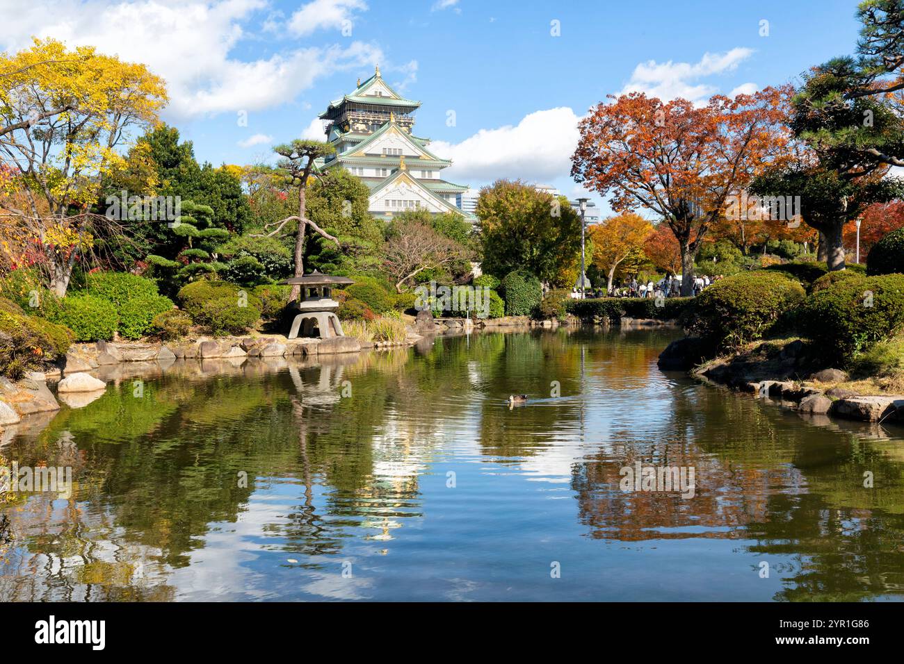 Osaka Castle, Landscape view of osaka castle museum at sunset sky in ...