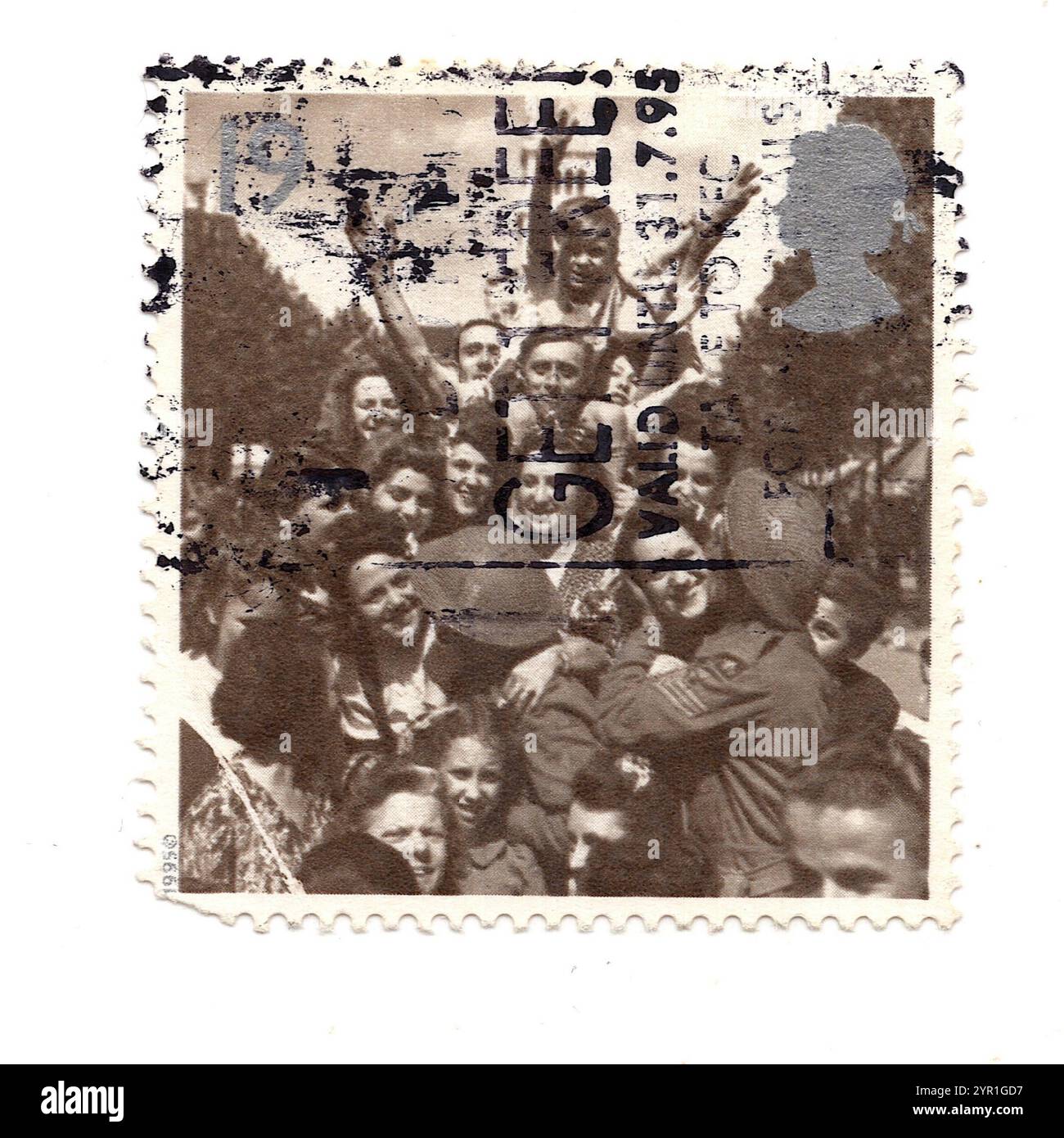 A vintage postage stamp from Great Britain featuring World War 2 ...