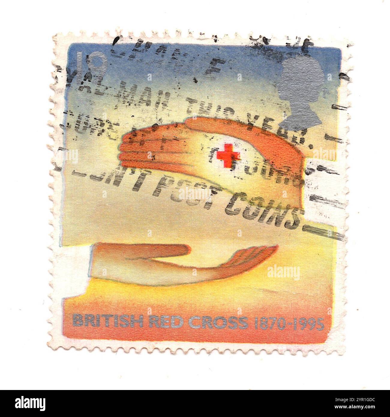 A vintage postage stamp from Great Britain featuring The British Red ...